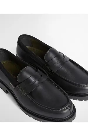 Barbour Croxton Leather Penny Loafer - Black