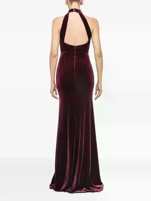 NISSA Open-back Velvet Maxi Dress