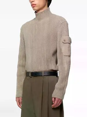 AMOMENTO Ribbed Velvet-knit Sweater