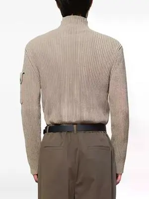 AMOMENTO Ribbed Velvet-knit Sweater