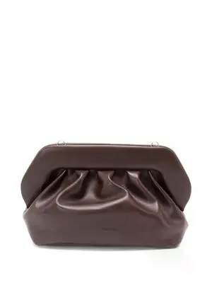 THEMOIRE Bios Ruched Clutch Bag - Brown