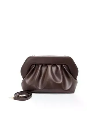 THEMOIRE Bios Ruched Clutch Bag - Brown