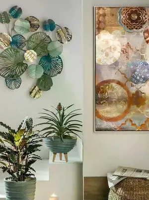 L'OCA NERA Leaf-design Wall Decoration - Green