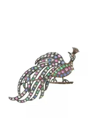 LB EXCLUSIVE Multi-stone Peacock Brooch