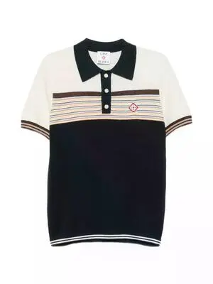 Casablanca Striped Logo-patch Polo Shirt