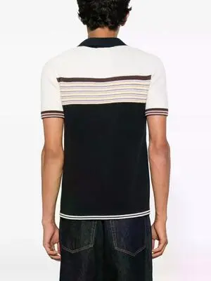 Casablanca Striped Logo-patch Polo Shirt