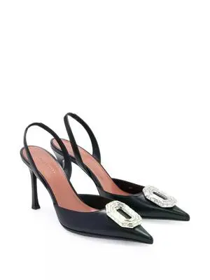Amina Muaddi Camelia Crystal-embellished Slingback Pumps