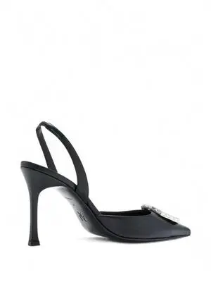 Amina Muaddi Camelia Crystal-embellished Slingback Pumps