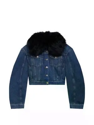 Blumarine Faux-fur Collar Denim Jacket