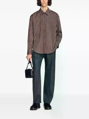Sandro Striped Cotton Shirt - Brown