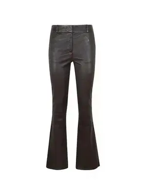 ARMA Lucia Flared Leather Trousers - Brown