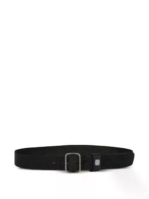 Guidi Logo-plate Leather Belt - Black