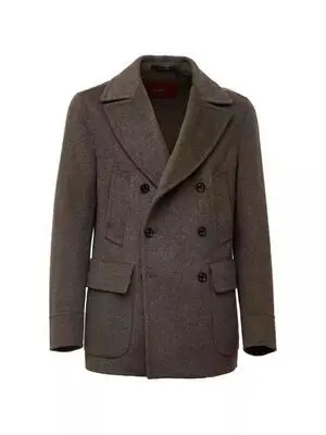MONTECORE Double-breasted Peacoat - Brown
