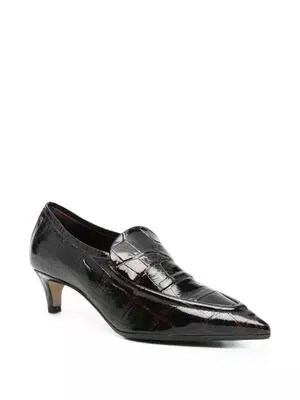 LORENA PAGGI Croc-effect Pointed-toe Pumps