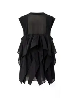 MEIMEIJ Ruffled Semi-sheer Tank Top