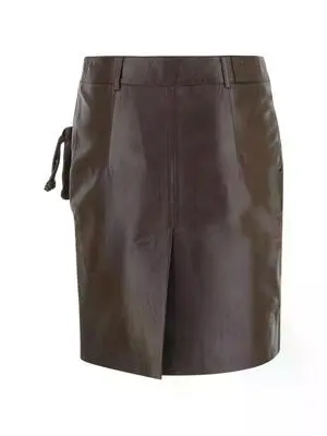 THE GARMENT Soho Detachable-pouch Leather Midi Skirt