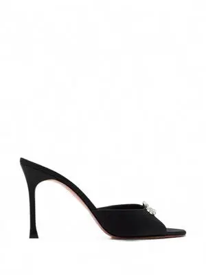 Amina Muaddi Mini Camelia Crystal-buckle Sandals - Black
