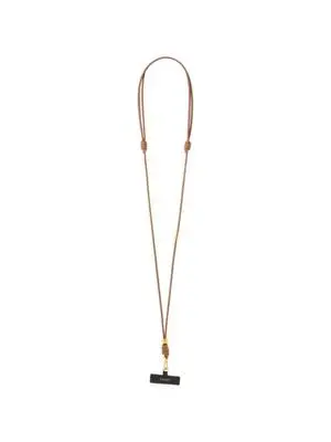 Loewe Anagram-debossed Leather Phone Strap - Brown