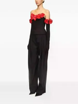 David Koma Pleated Wide-leg Trousers