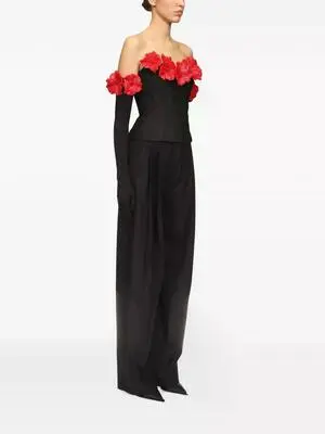 David Koma Pleated Wide-leg Trousers