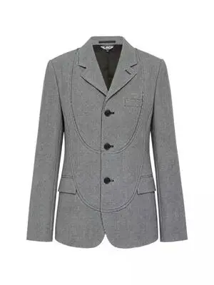 Comme Des Garçons Houndstooth-pattern Curved-seam Blazer