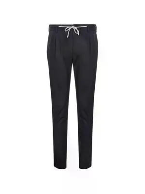 Eleventy Drawstring Pleated Trousers - Blue