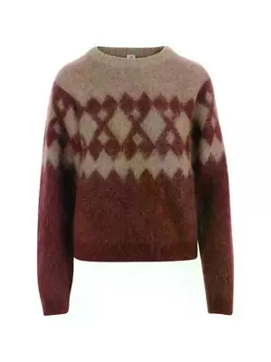 THE GARMENT Roma Argyle Mohair-blend Sweater - Red