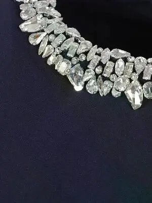 Roland Mouret Crystal-embellished Gathered Maxi Gown