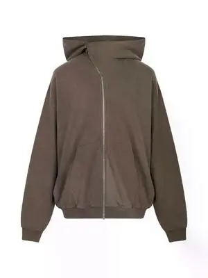 Rick Owens Asymmetric-zip Hoodie - Brown