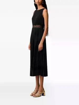Claudie Pierlot Pleated Lace-insert Dress