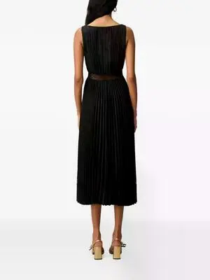 Claudie Pierlot Pleated Lace-insert Dress