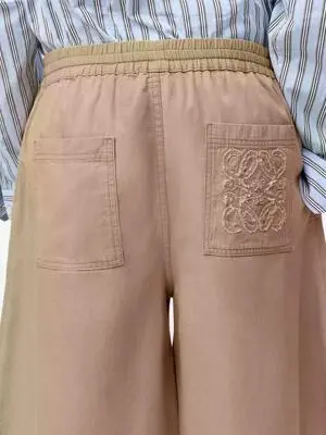 Loewe Anagram-embroidered Drawstring Shorts - Neutrals
