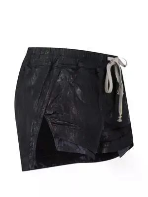 Rick Owens Coated Drawstring Mini Shorts