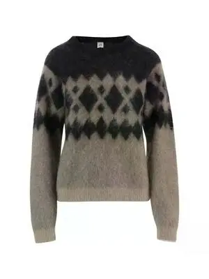 THE GARMENT Roma Argyle-intarsia Mohair-blend Sweater - Black
