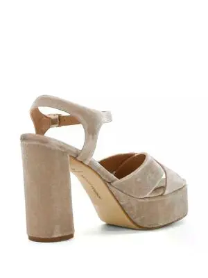 ANDREA GOMEZ Bella Velvet Platform Sandals