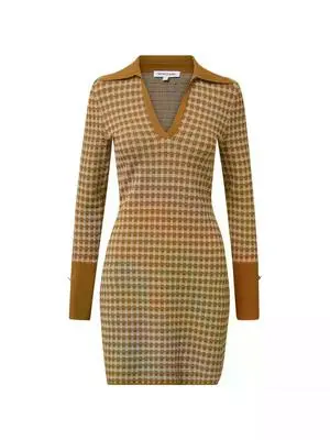 Veronica Beard Celena Check-pattern Knit Mini Dress