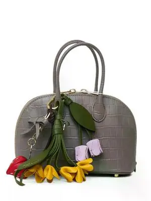 SELF-PORTRAIT Toast Croc-effect Leather Clutch Bag