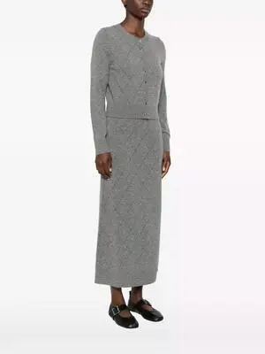 Sandro Argyle-knit Scarf-detail Wool Cardigan