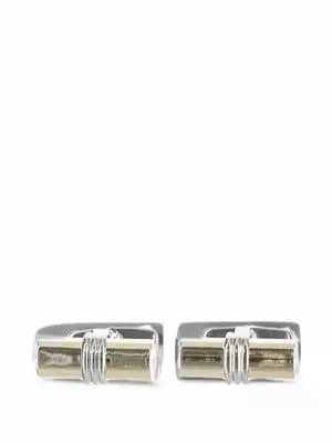 BOSS Ribbed-detail Cylinder Cufflinks - Gold