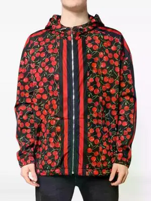 Dolce & Gabbana Cherry-print Hooded Jacket - Black
