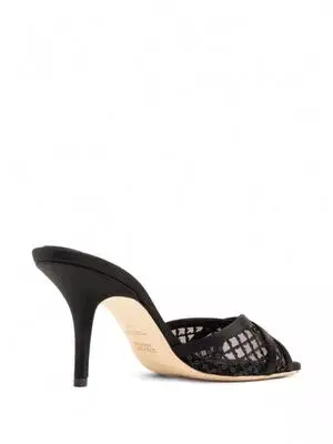 MALONE SOULIERS Perla Sequin-embellished Mesh Heeled Mules