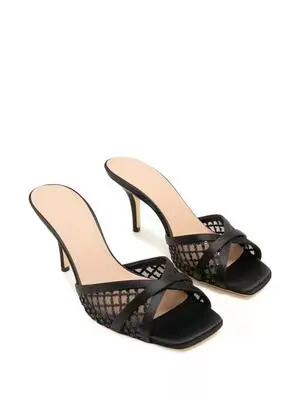 MALONE SOULIERS Perla Sequin-embellished Mesh Heeled Mules
