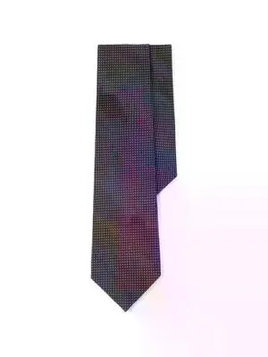 Boggi Milano Tie Jacquard Geometric-motif Silk - Blue