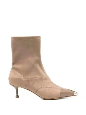 Liu Jo Metal-tip Pointed-toe Ankle Boots - Neutrals
