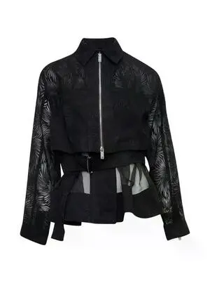 3.1 Phillip Lim Organza Fil Coupé Blouson Jacket - Black