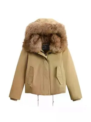 Woolrich Faux-fur Trim Hooded Jacket - Neutrals