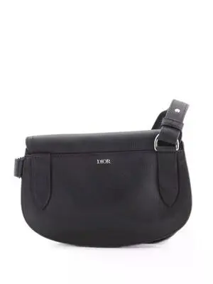 Dior Saddle Messenger Pouch Leather Crossbody Bag - Black