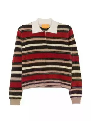 GUEST IN RESIDENCE Striped Polo-collar Sweater