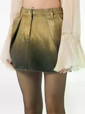 Blumarine Overdyed Pleated Mini Skirt