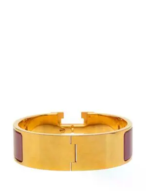 Hermès 2010-2026 Wide Enamel Clic Clac H Bracelet Pm Costume Bracelet - Red